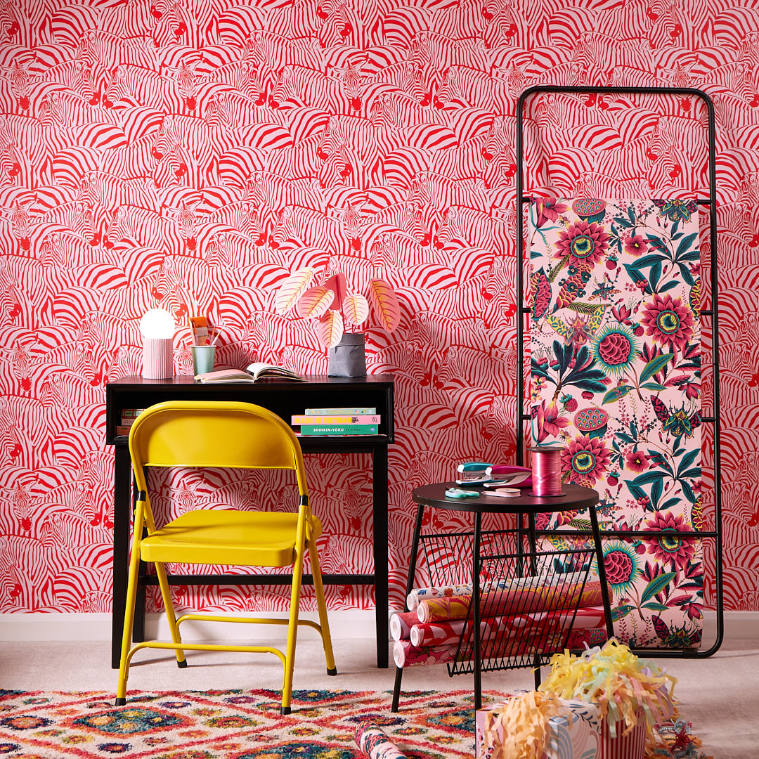 pink patterned wallpaper uk