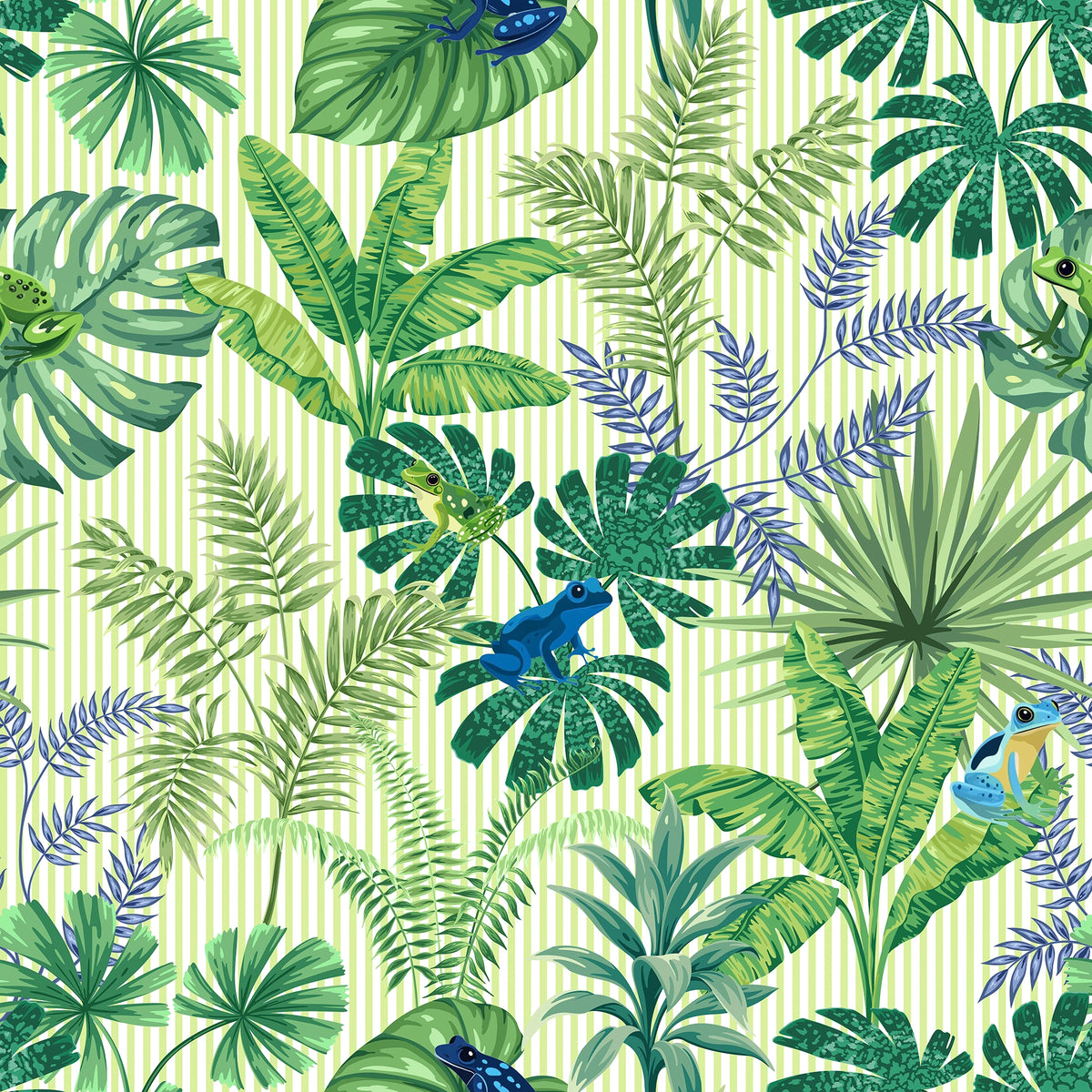 Hopping Mad Wallpaper in Jungle Greens and Cobalt Blues – Lust Home