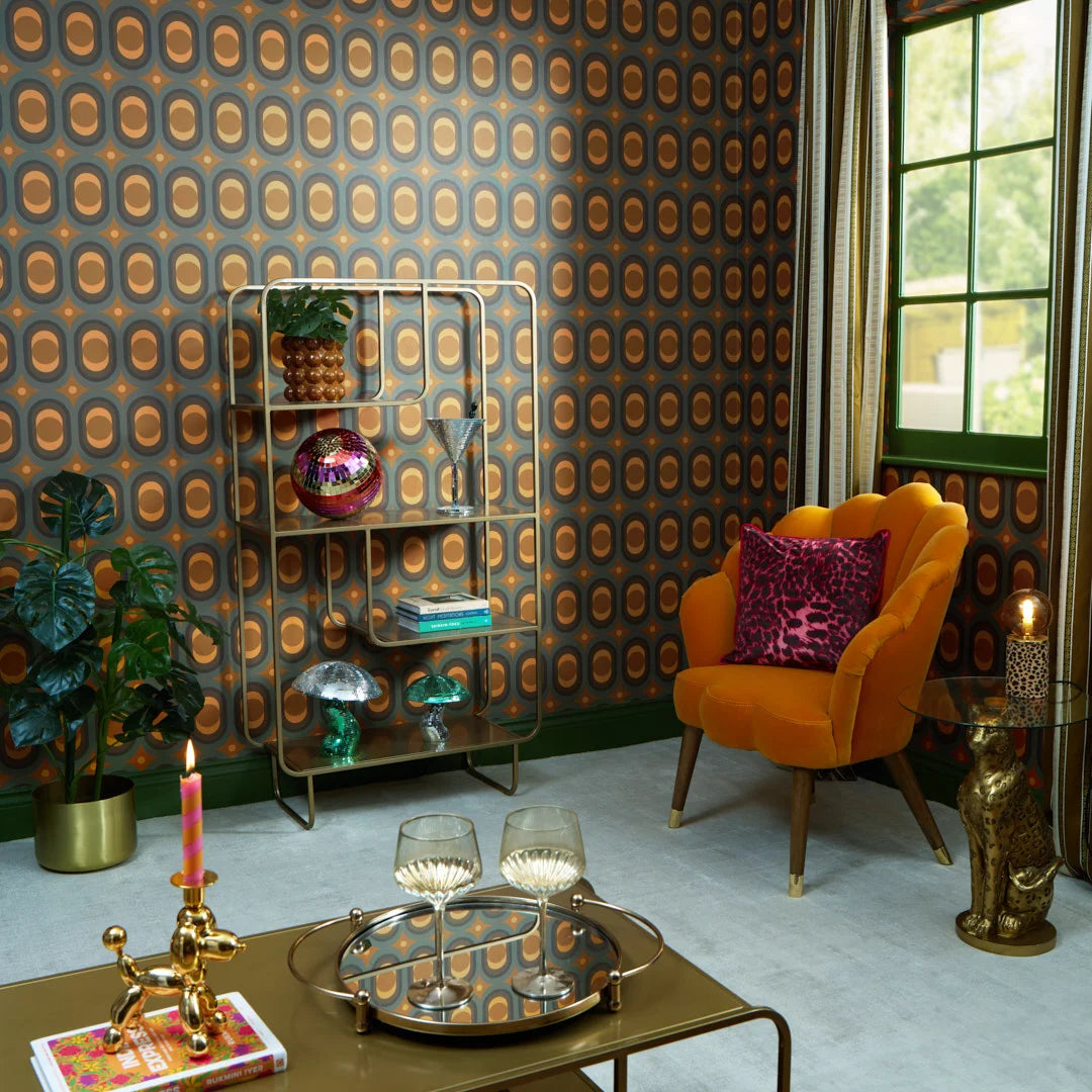 Seahorn Wallpaper in Earthy Orange, Pine and Chocolate – Lust Home