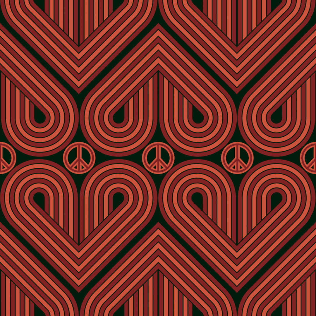 Peace and Love Wallpaper in Coral and Rouge on Twilight – Lust Home