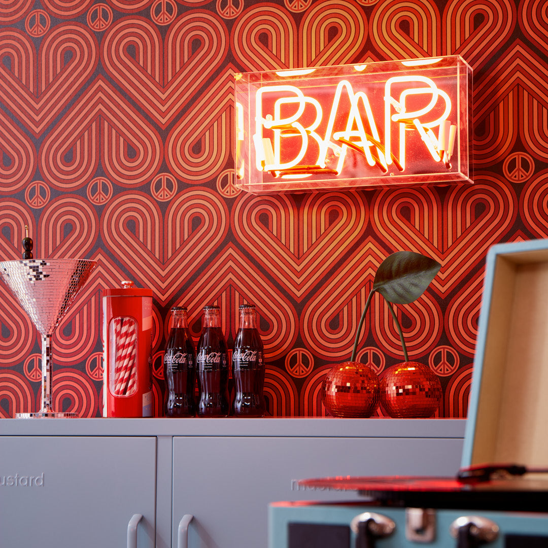 Peace and Love Wallpaper in Coral and Rouge on Twilight – Lust Home