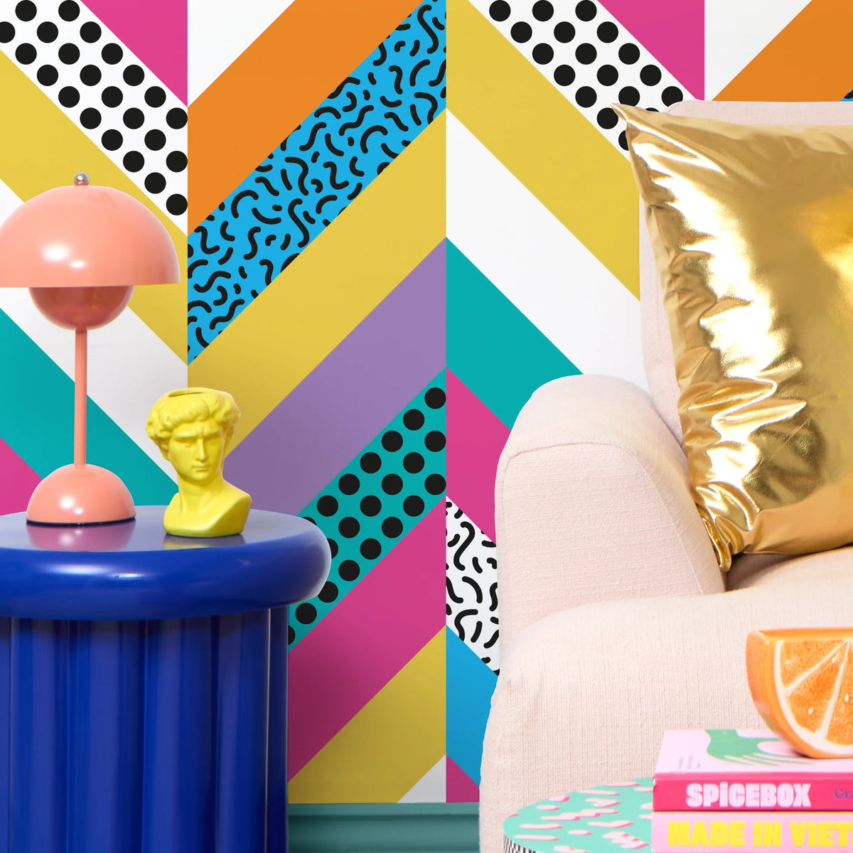 Shell-ectric Vibes Wallpaper in Electric Brights – Lust Home