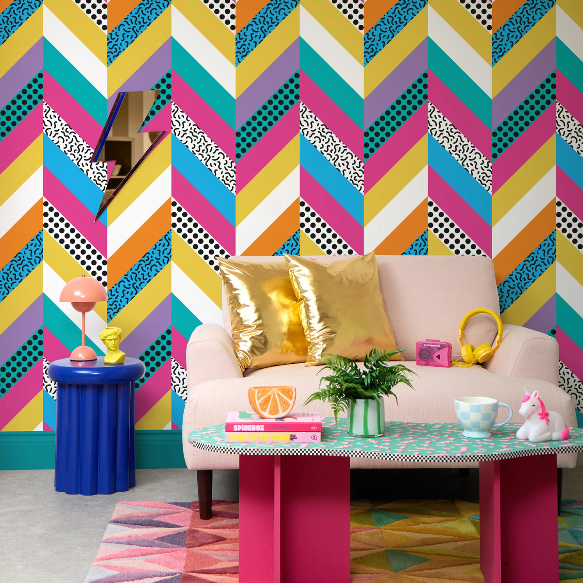 Shell-ectric Vibes Wallpaper in Electric Brights – Lust Home