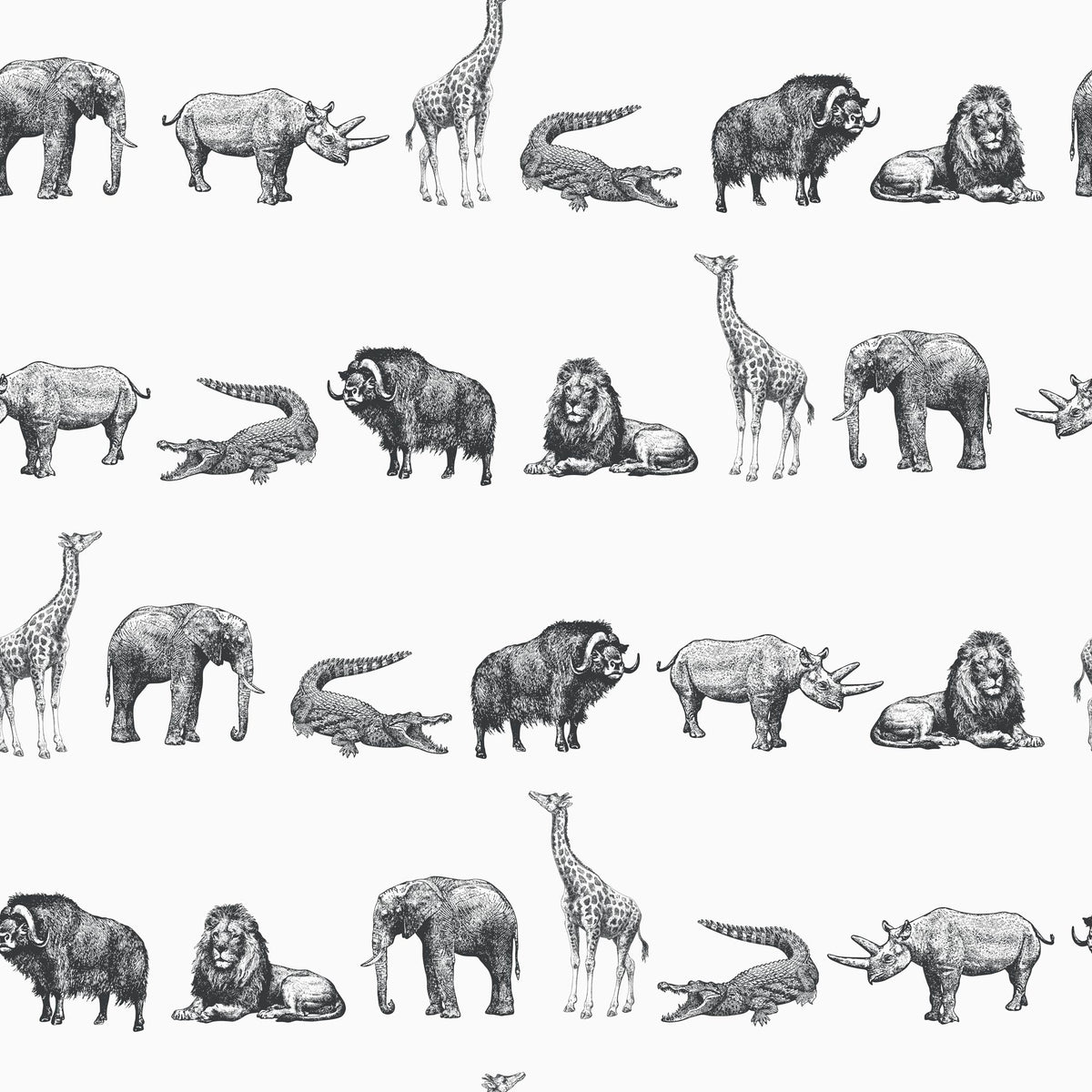 Sample of The Ark Wallpaper in Rhino Grey – Lust Home