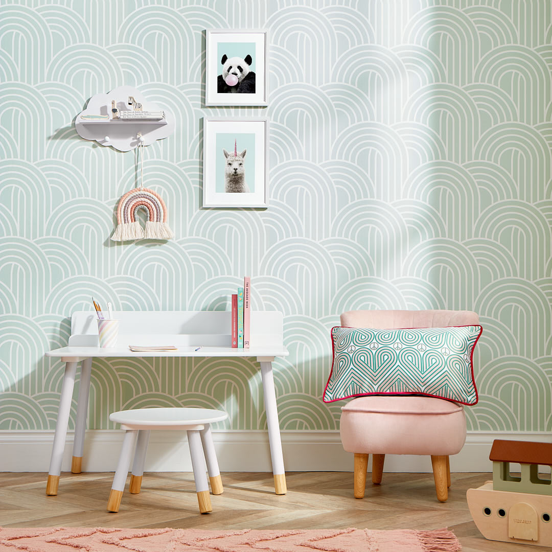 Wave After Wave Wallpaper in Mint | Lust Home