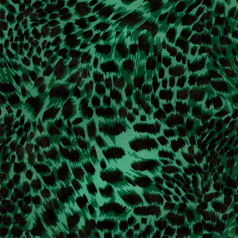 Sample of Lady Leopard Wallpaper in Emerald – Lust Home
