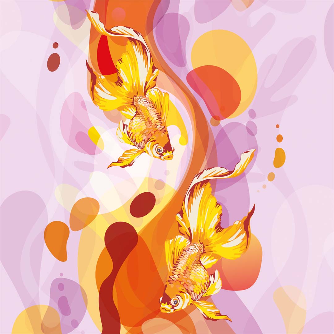 Mesmerised Wallpaper in Lilac, Tangerine and Golden Yellow – Lust Home