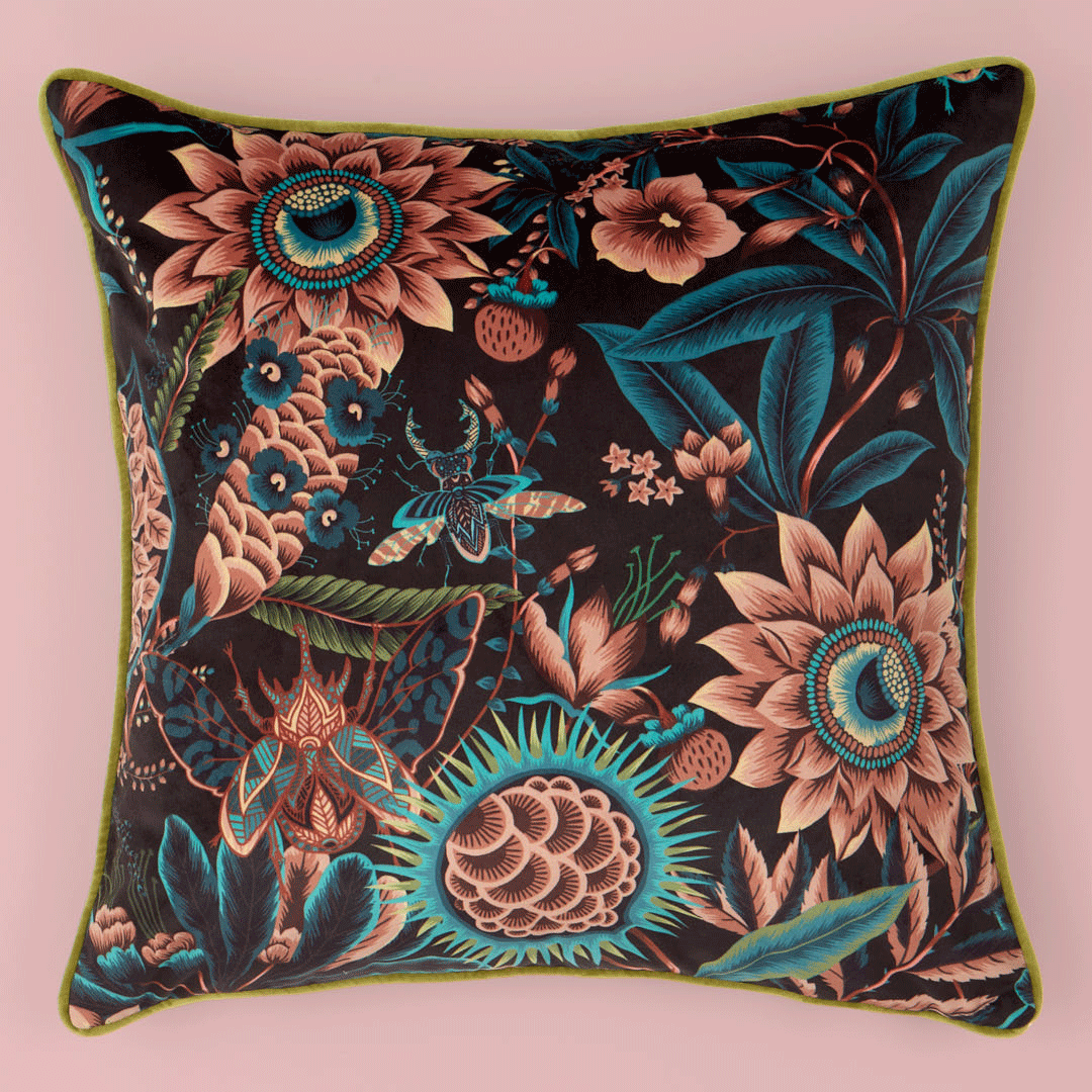 Pandora Cushion in Emerald, Teal and Ochre – Lust Home