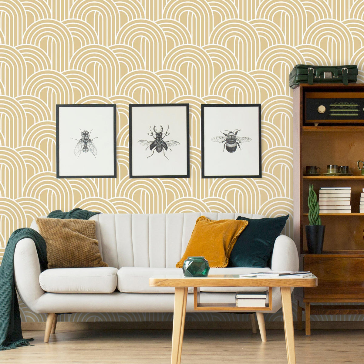 Wave After Wave Wallpaper in Custard | Lust Home